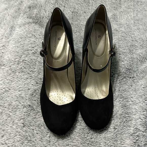 Worthington | Shoes | Womens Size 1m Worthington Suede Black Heels ...
